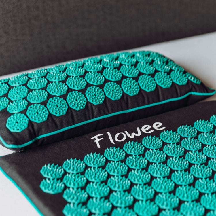 Flowee - Spijkermat - Set - Grijs met Zeegroen - Flowee - Relax Your Senses