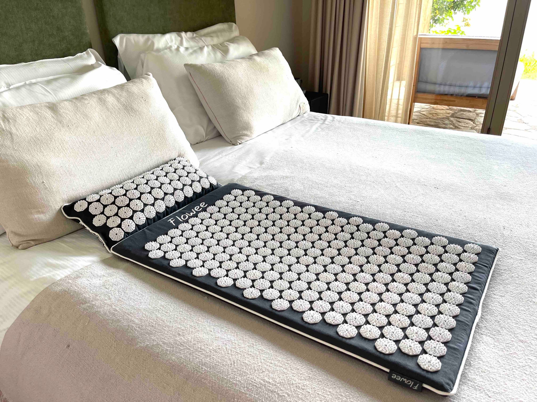 Flowee - Spijkermat ECO Set - Mandala - Grijs met wit – Relax your ...